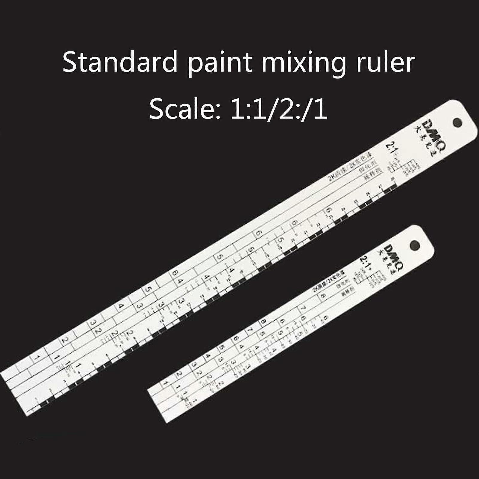 Precision- Ruler Stainless Steel Automobile Paint Mixing Ruler Scale ...