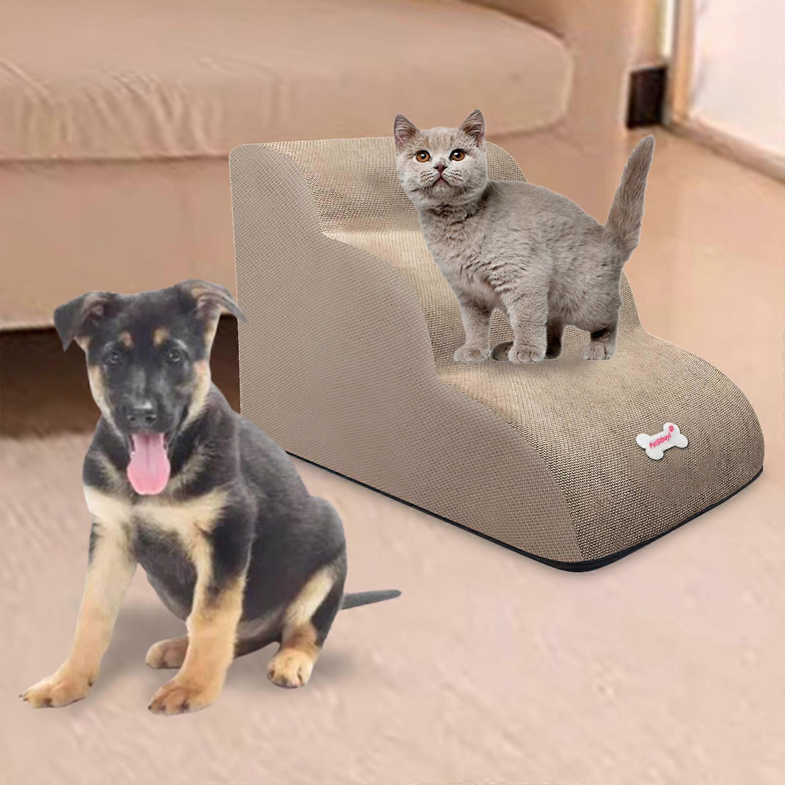 Pet Dog Stairs Dog Steps 3 Steps Dog Ramp Detachable Cover Puppy Stairs ...