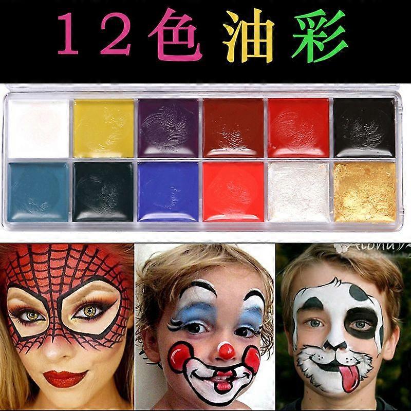 Face Paint, 12 Color Oil-Based Body Paint, Washable Face Painting for ...