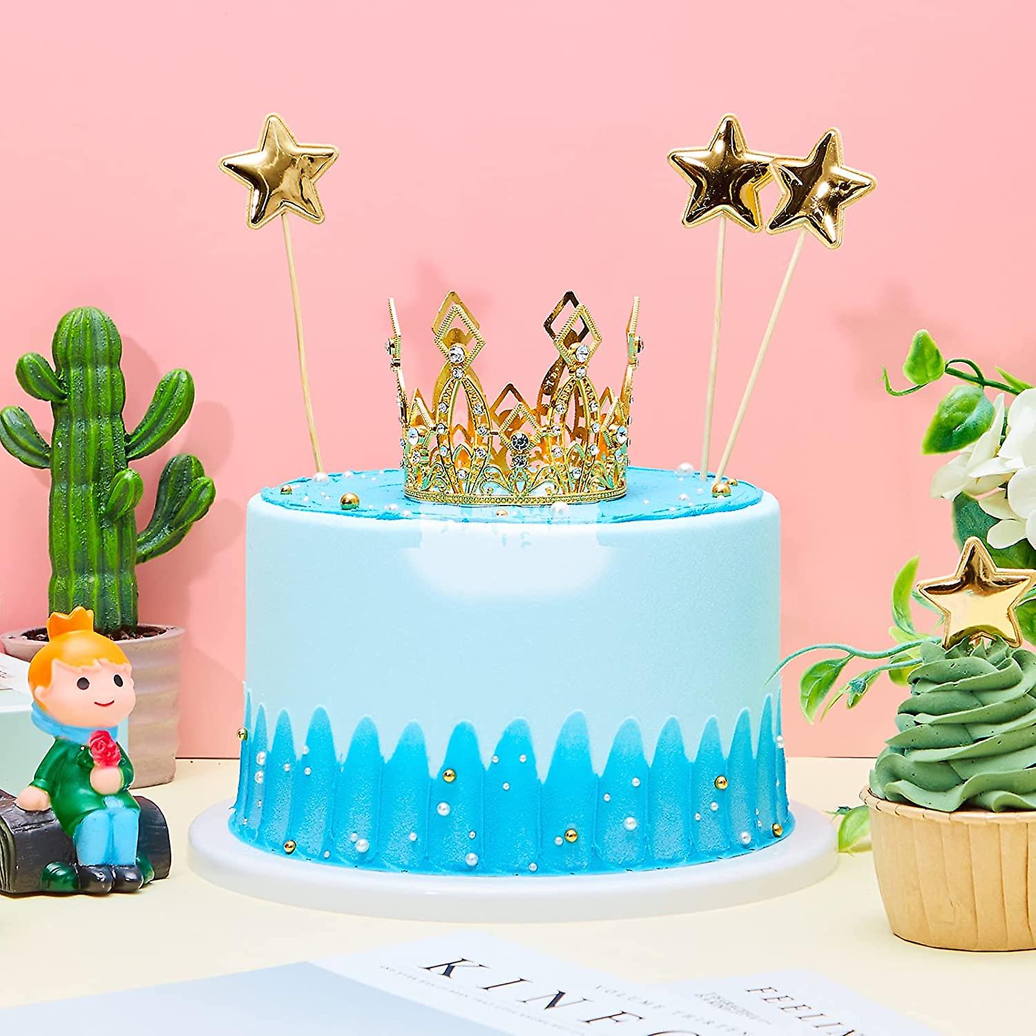 4 Pieces Crown Cake Topper Birthday Mini Crown Crown Cake Topper ...