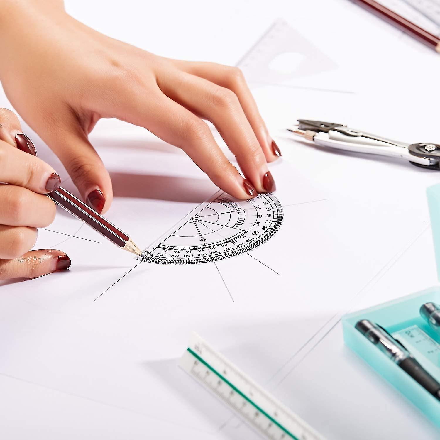 Math Compass For Geometry Set 10 Piece Student Geometry Box Includes ...