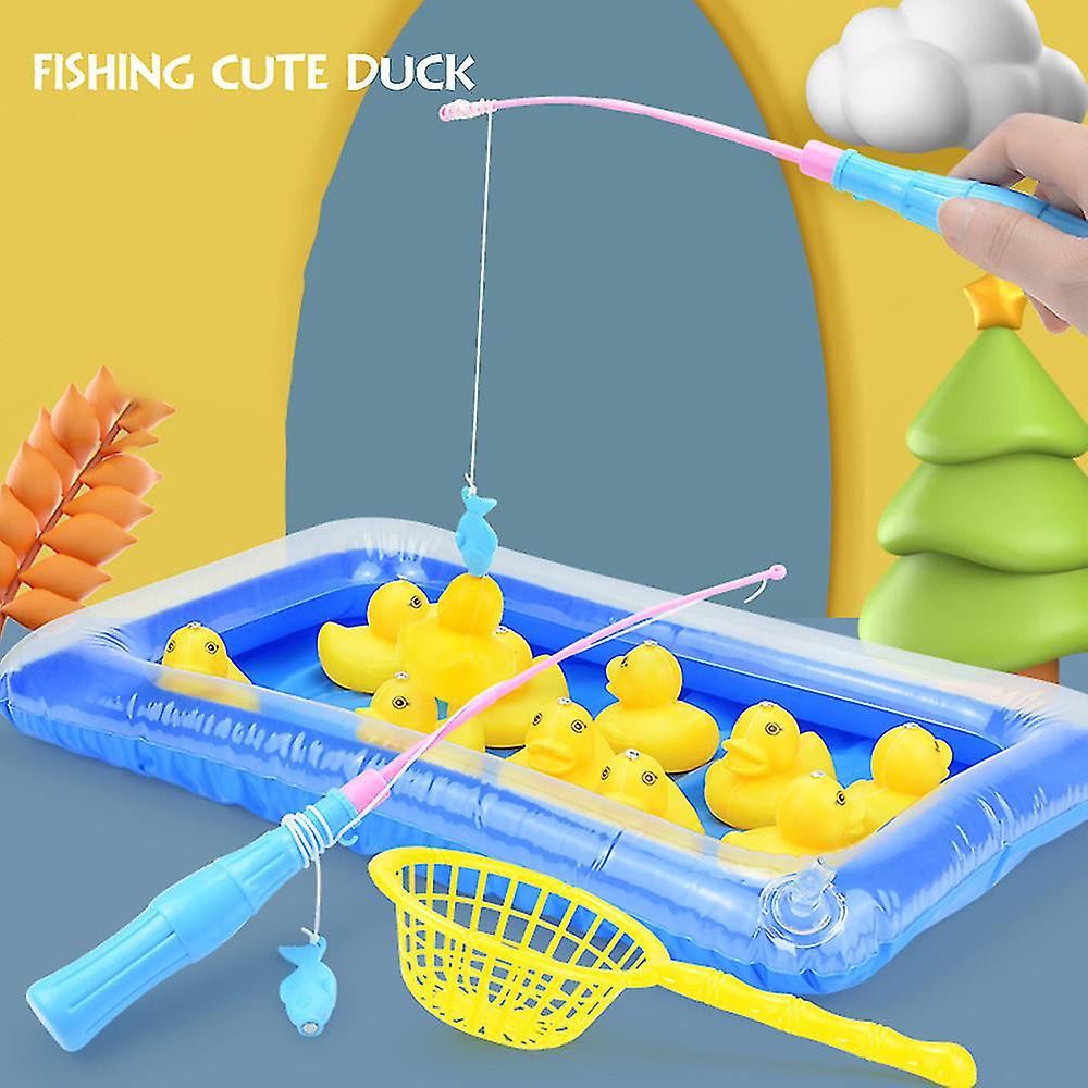 Water Play Toys Duck Fishing Game Pond Pool With 10 Ducklings Set Kid ...