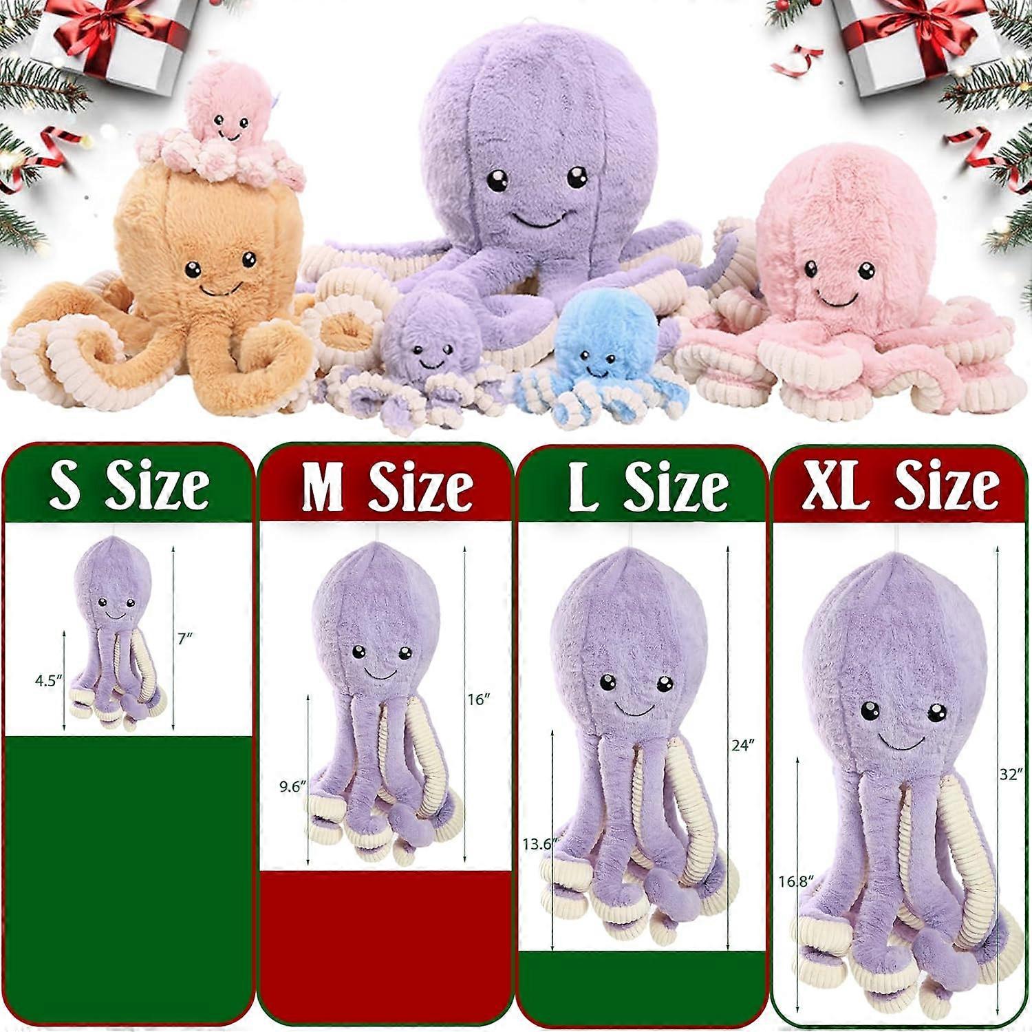 Octopus Stuffed Animals, Giant Octopus Plush Doll Play Toys for Kids ...