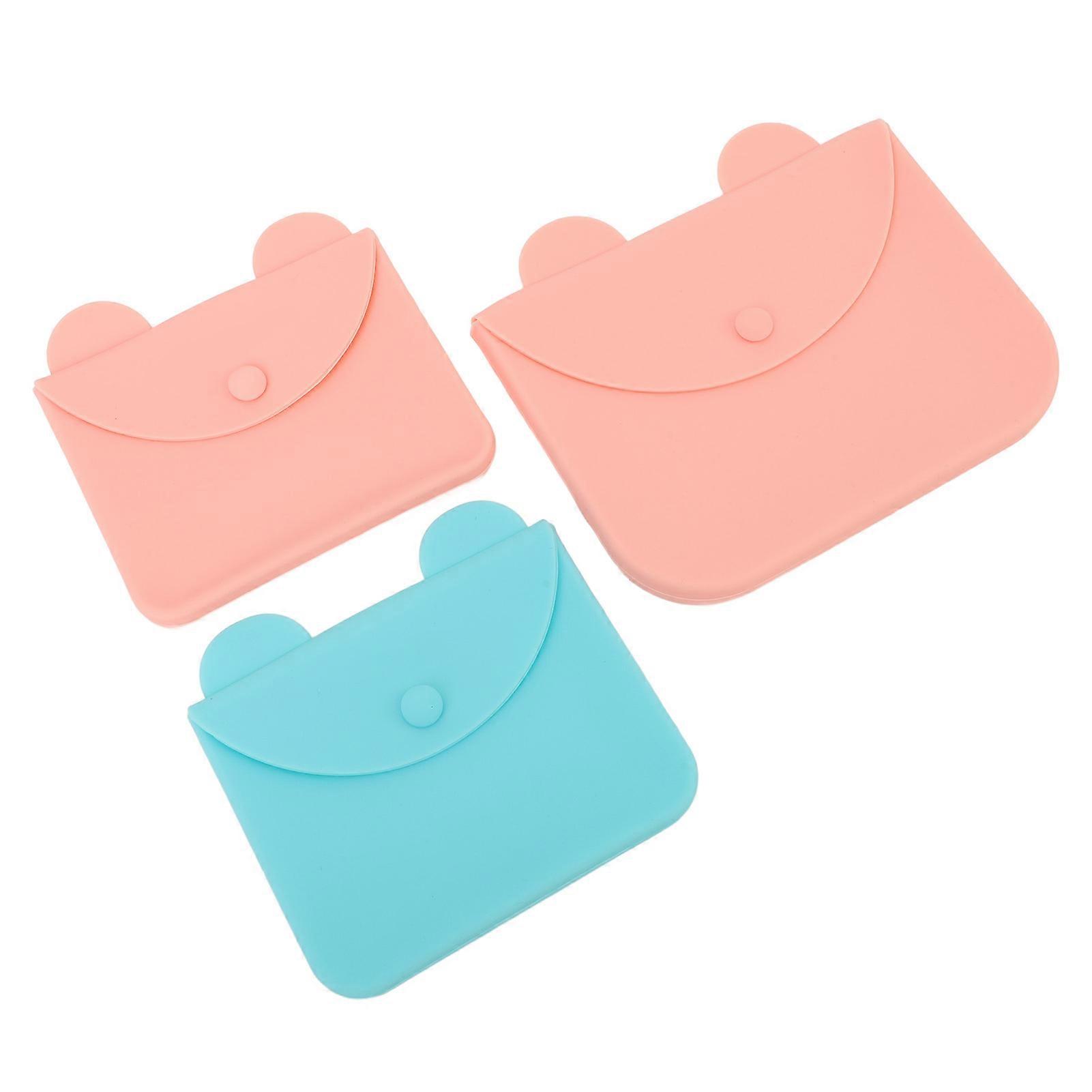 3pcs Storage Pouch Portable Silicone Makeup Bag Reusable Waterproof ...