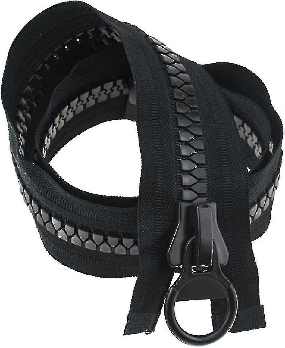 Double Open Super Large Plastic Zipper Black Teeth Heavy Duty Zippers ...