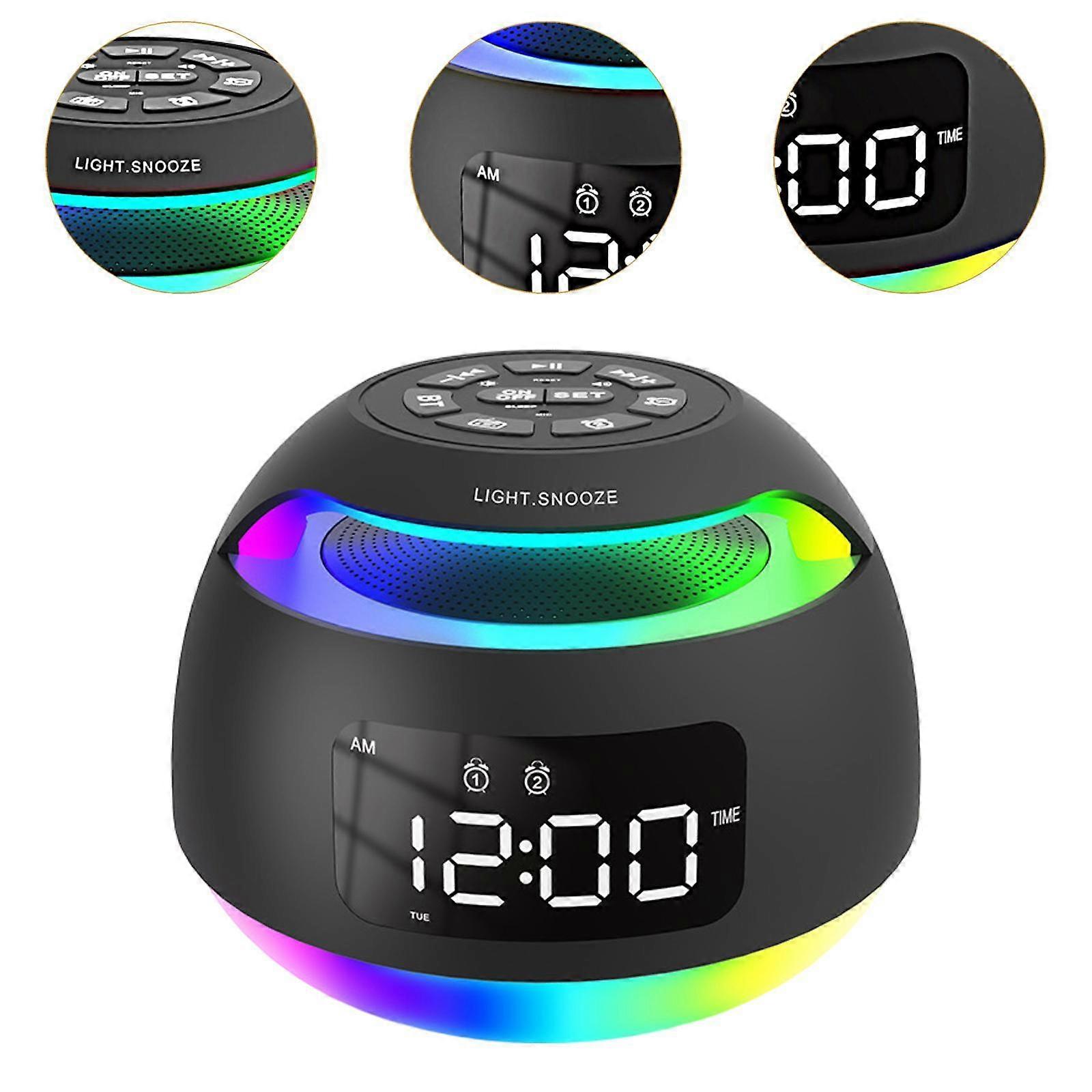Digital Alarm Clock with Speaker Modern Car Vanity Countertop LED Desk ...