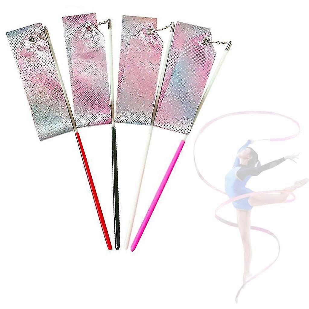 Baton Twirling Wand Sparkling Dancing Ribbon Streamers With Non-slip ...