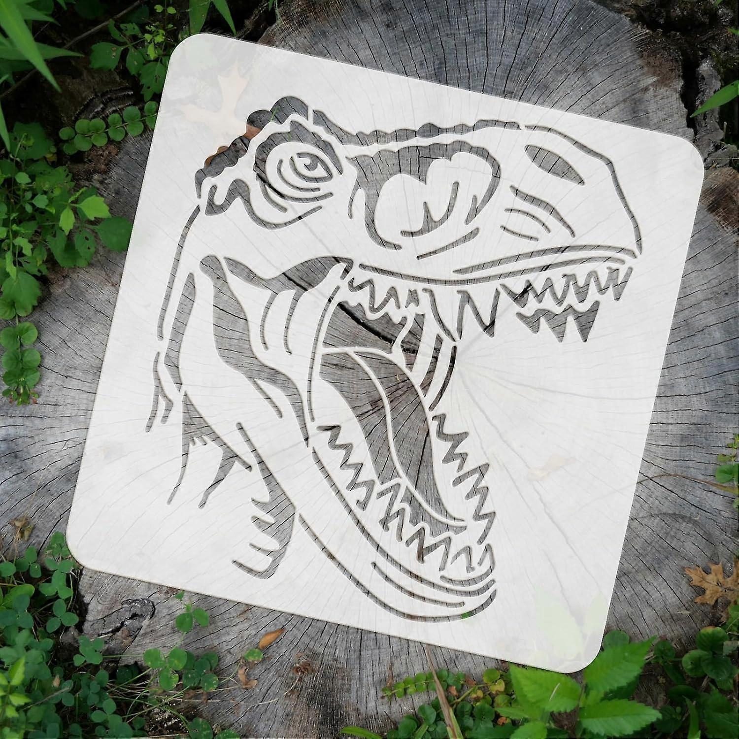 Dinosaur Stencil for Painting 11.8x11.8inch Reusable Dinosaur Head ...