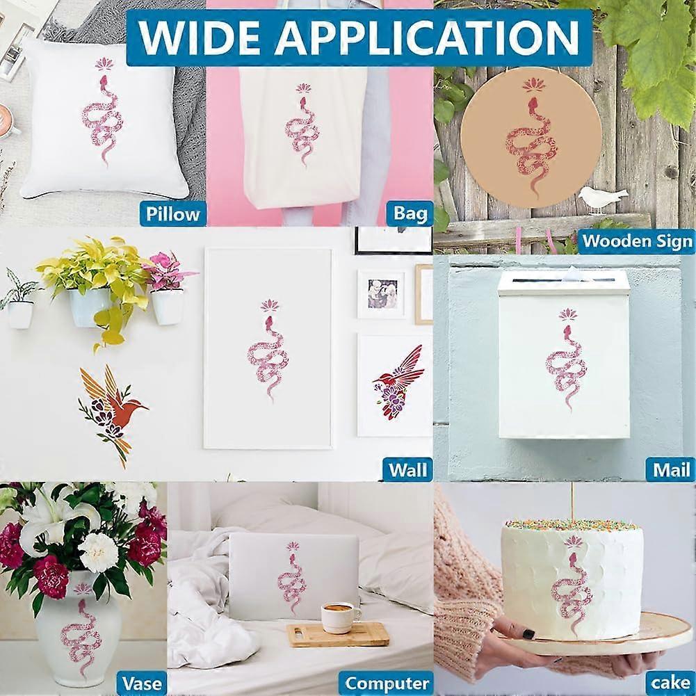 2Pcs Snake Pattern Template with Flowers 11.6x8.2inchs Animal Theme ...