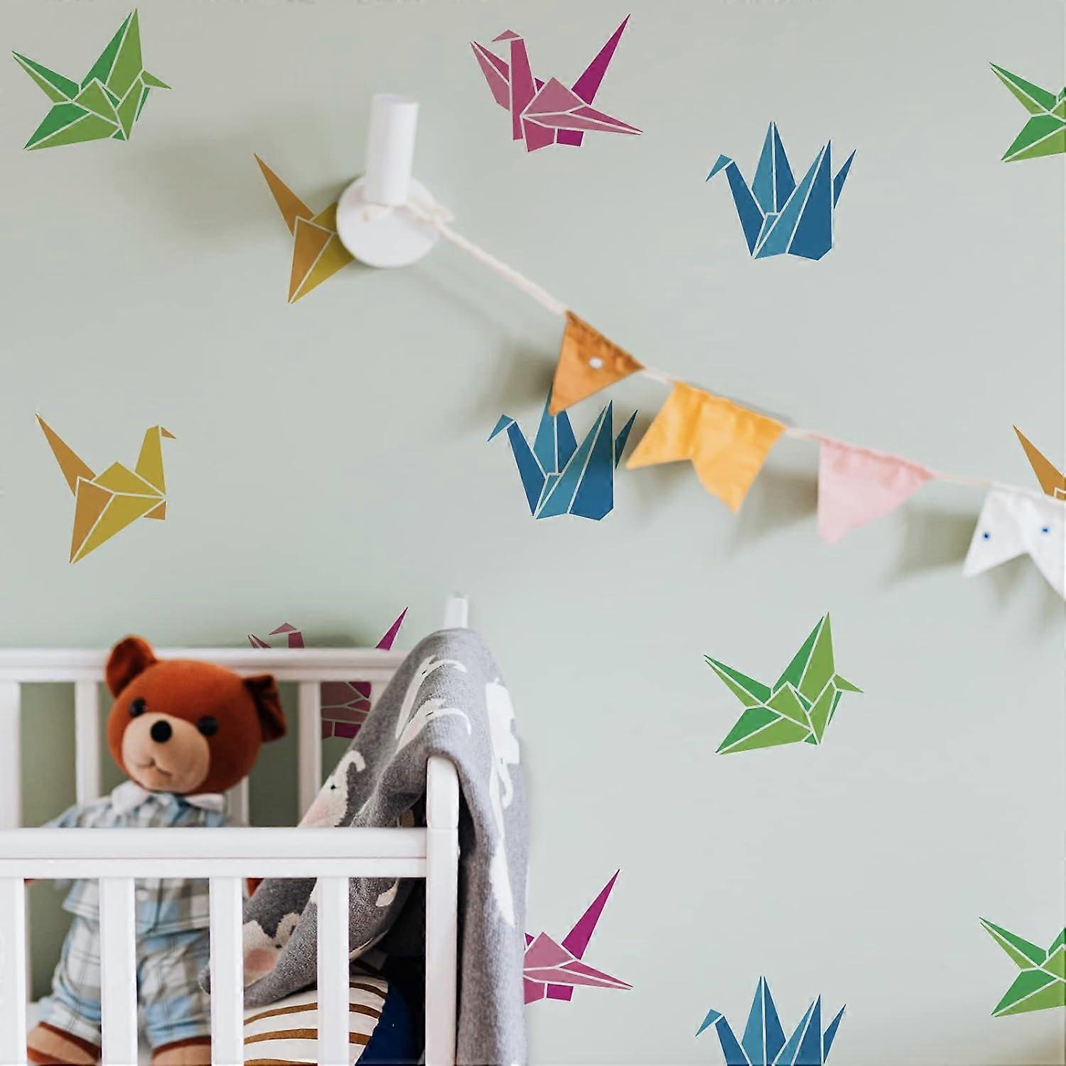 Origami Crane Painting Stencil 11.8x11.8 inch 4 Styles Paper Crane ...