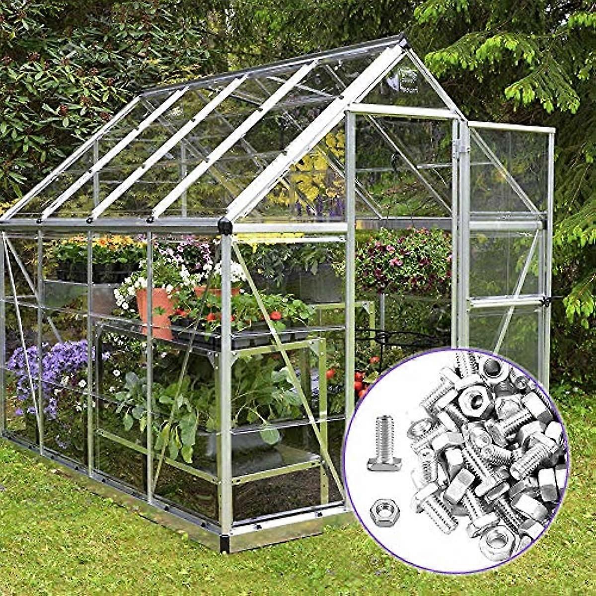 50 Pcs Nuts and 50 Pcs Bolts Greenhouse Bolts and Nuts Sets Glasshouse ...