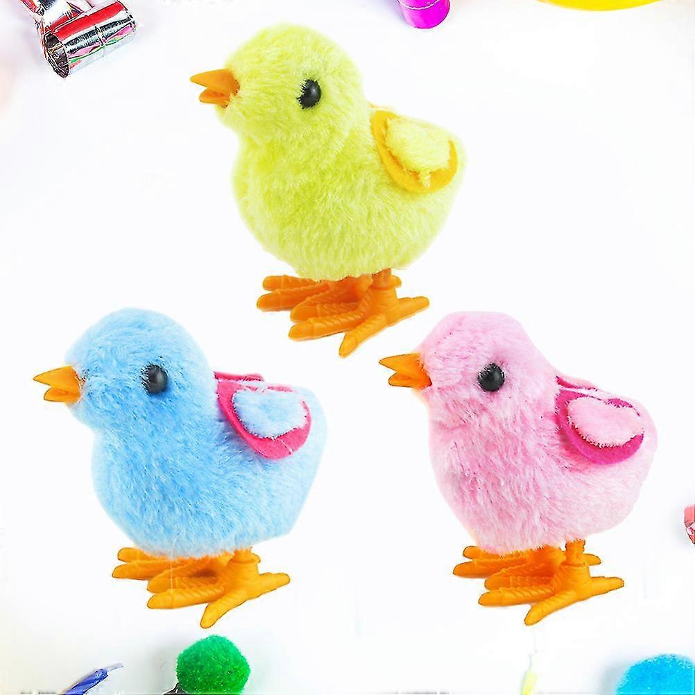 3pcs Wind Up Toys Easter Toy Wind-up Jumping Chicken Plush Chicks Toys ...