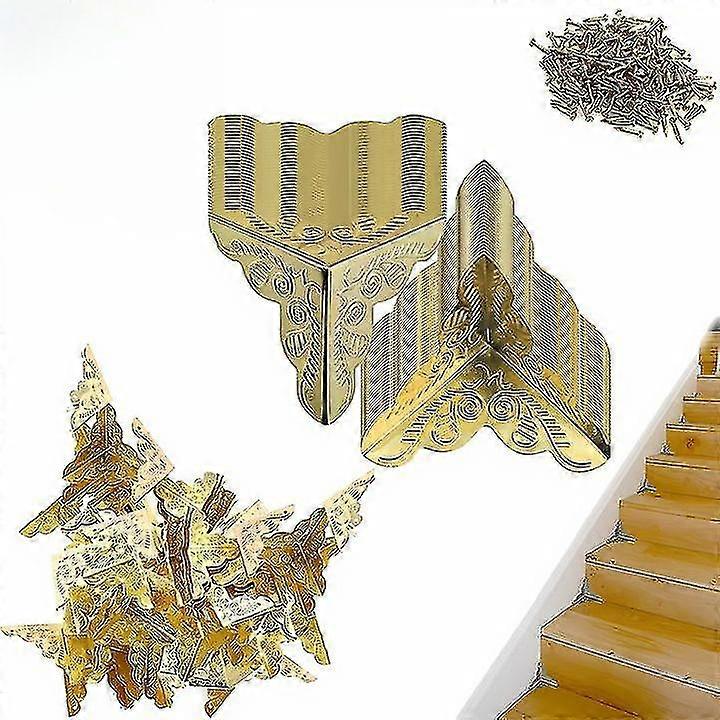 Stair Dust Corners for Wooden Steps, Stair Dust Corners Decorative, 100PCS Antique Dust Corners ...