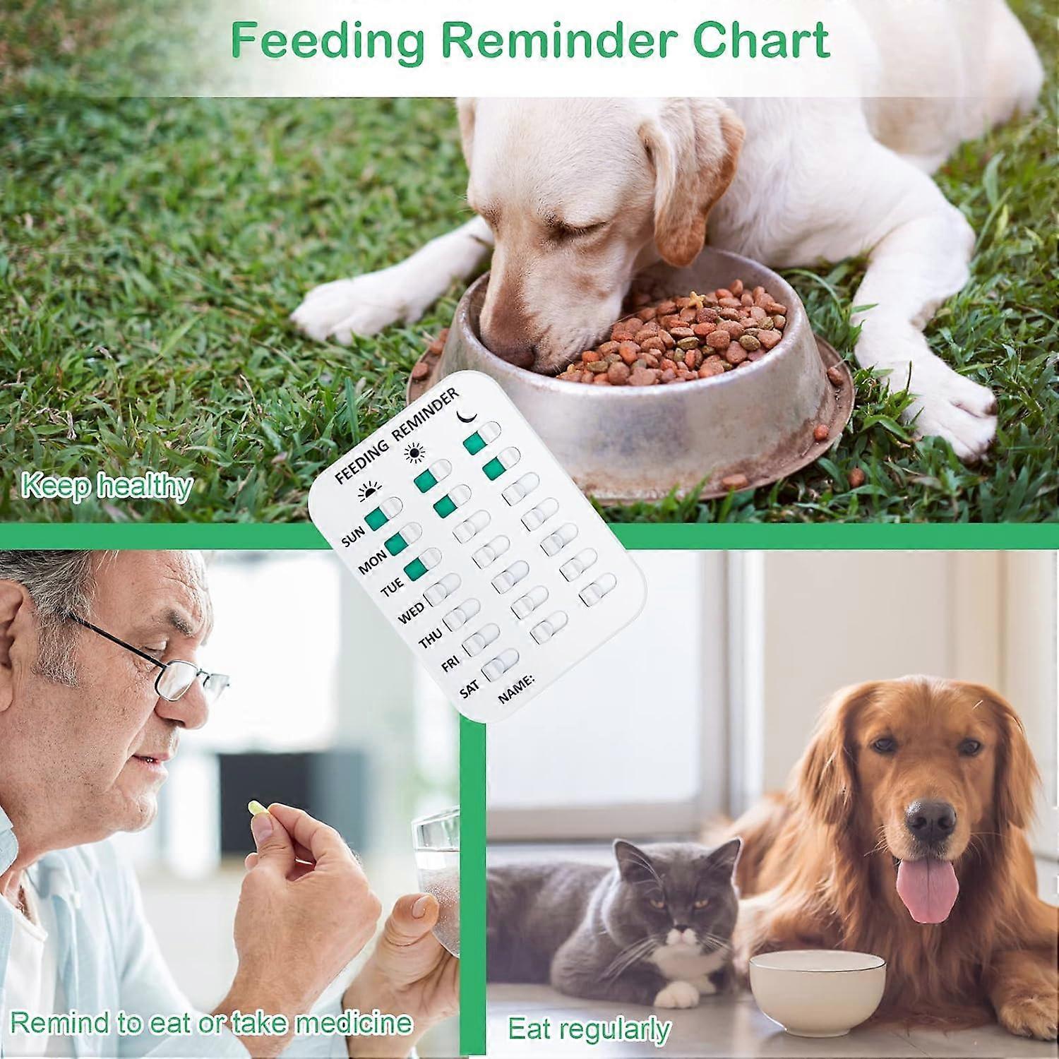 Magnetic Dog Feeding Reminder, Daily AM/PM Chart Signs Each Week Cat ...