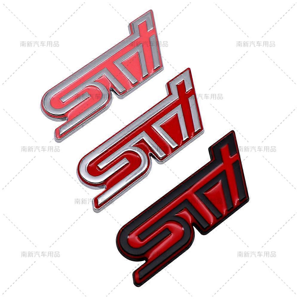3D Metal Car Sticker STI Letter Grill Emblem Badge Car Body Door Rear ...