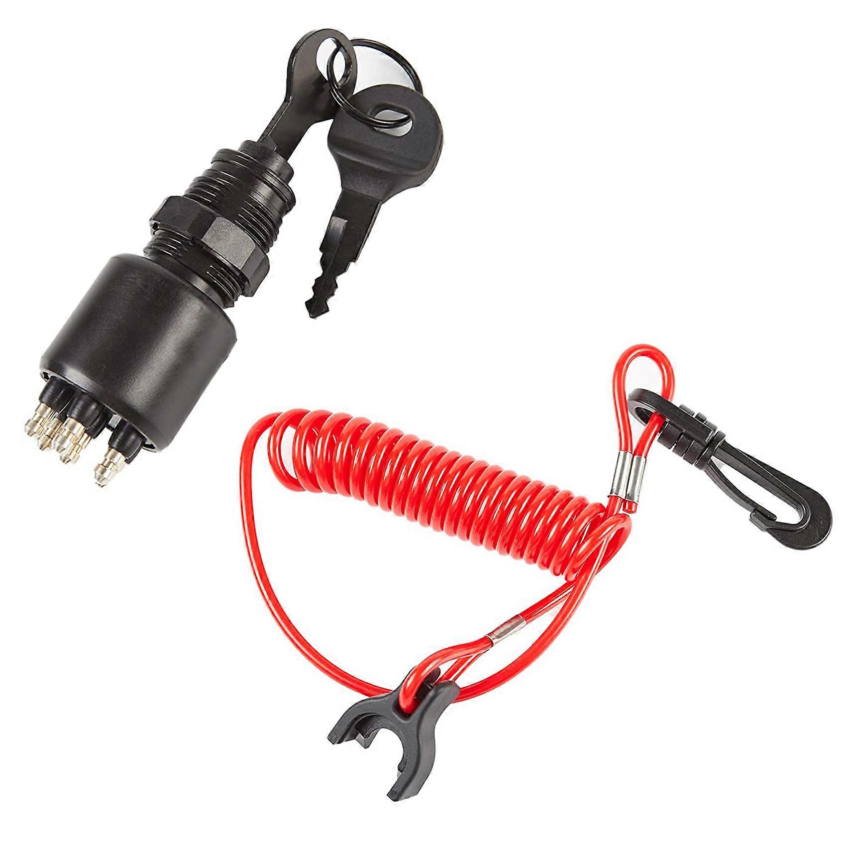 Ignition Switch Key Safety Lanyard Lock Assembly for OMC 1996 Up Johnson Evinrude 5005801 for ...