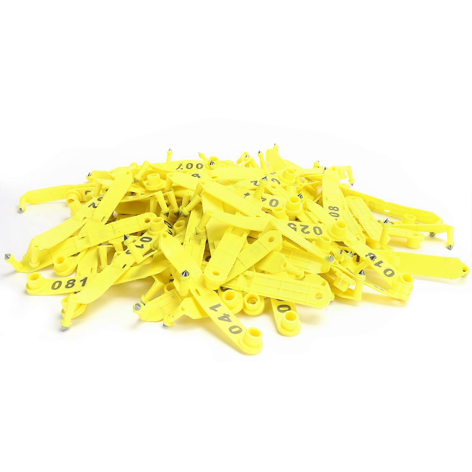 Sheep Ear Tags for Animal Identification 100Pcs Double Folded Yellow ...