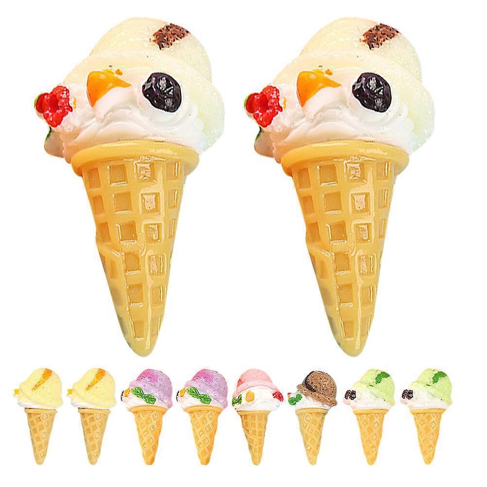 10Pcs Artificial Ice Cream Cone Realistic Mini Ice Cream Cone Model ...