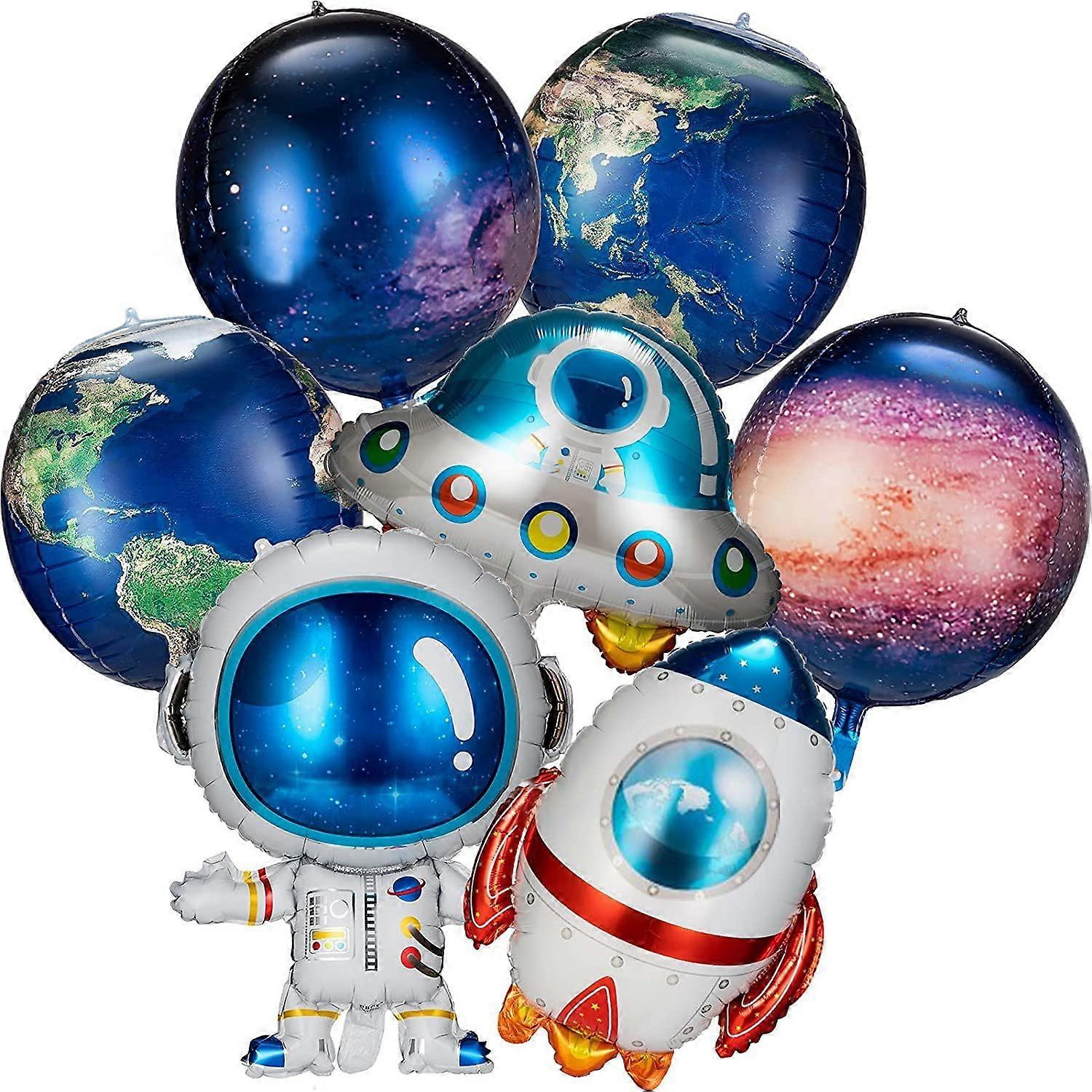 Astronaut Spaceman Foil Balloons, 8 Pack Galaxy Space Balloons Large ...
