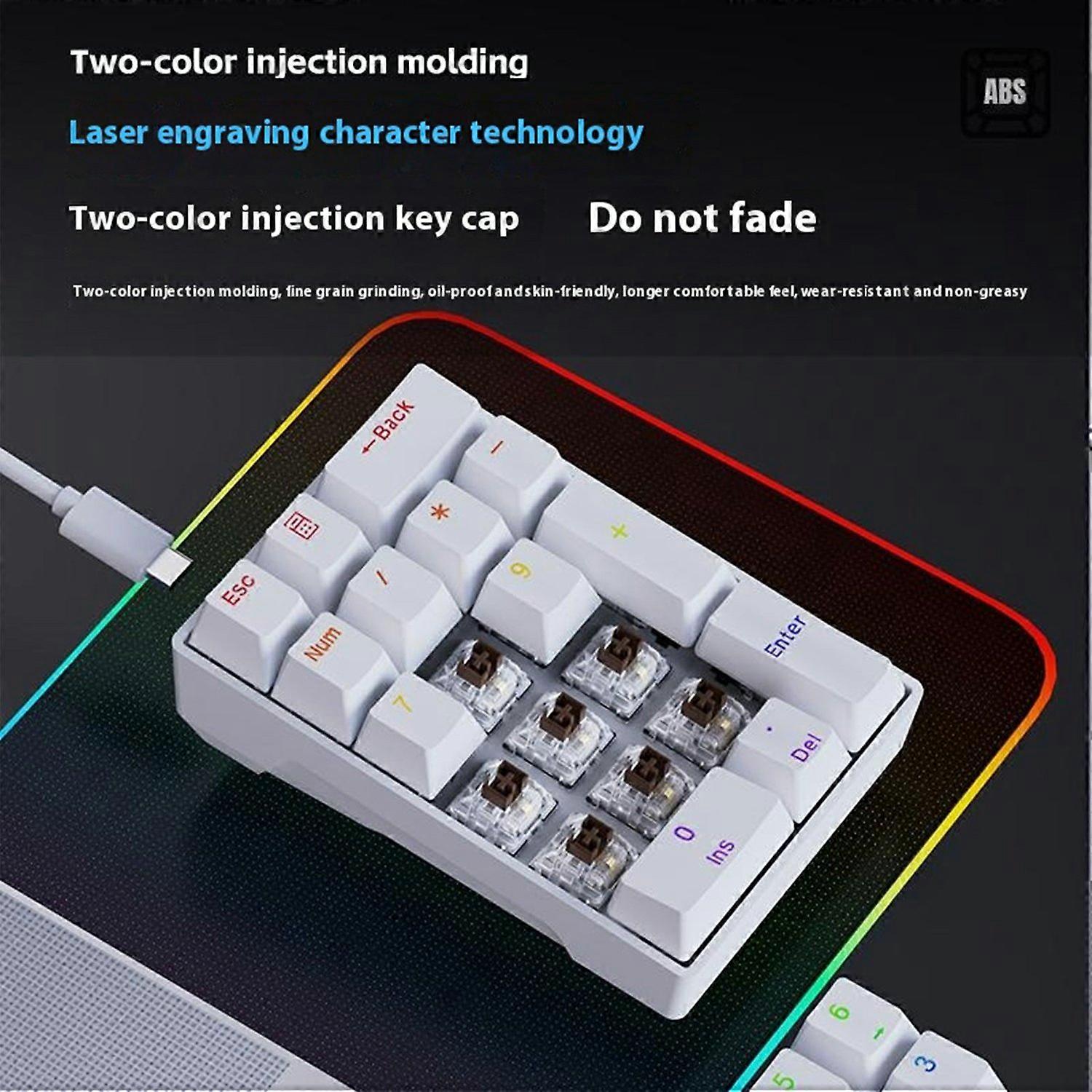 Y-FRUITFUL YF20 Laptop Mechanical Numeric Keypad 20 Keys RGB Backlit ...