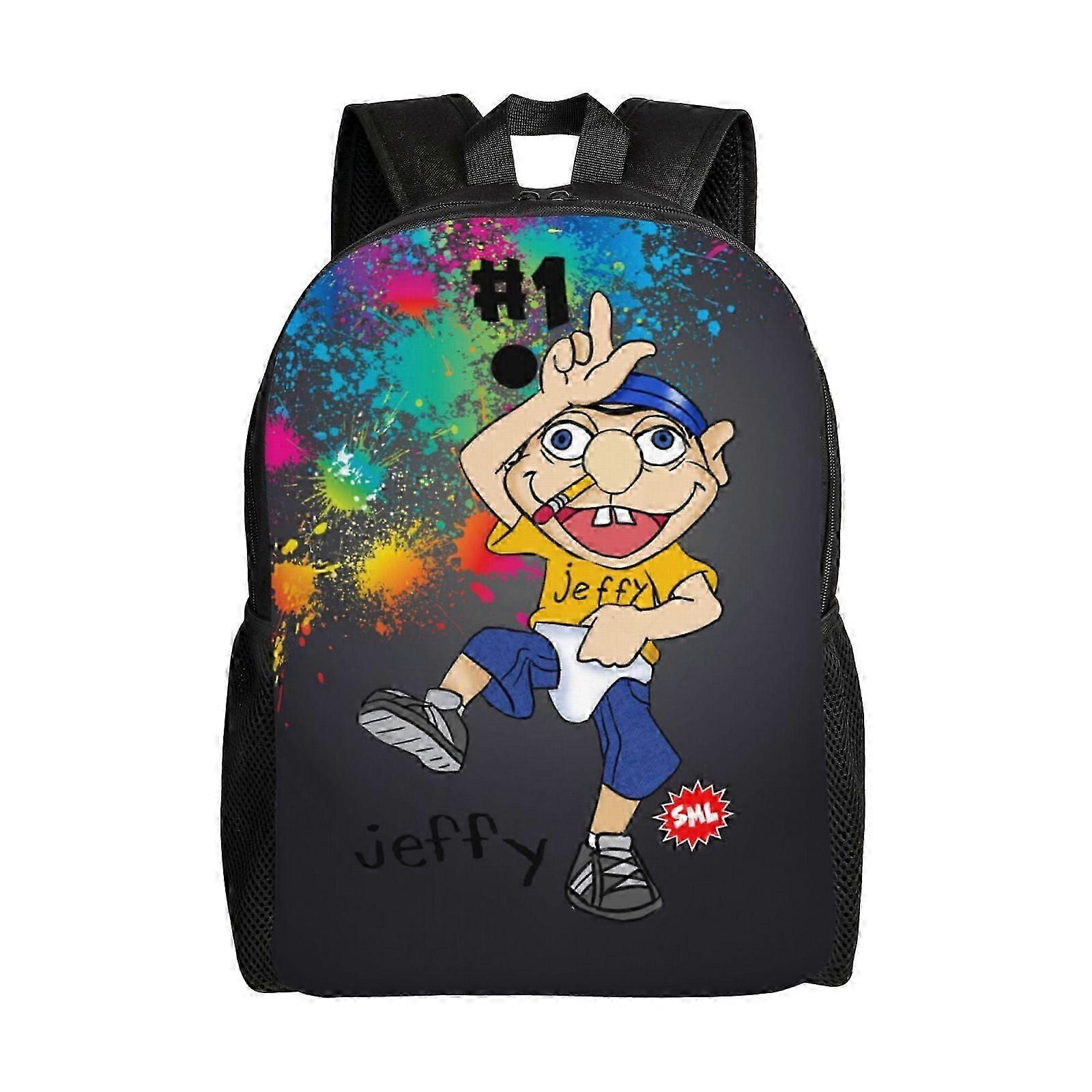 c1330 SML Jeffy Puppet Backpack Laptop School Bag College Student ...