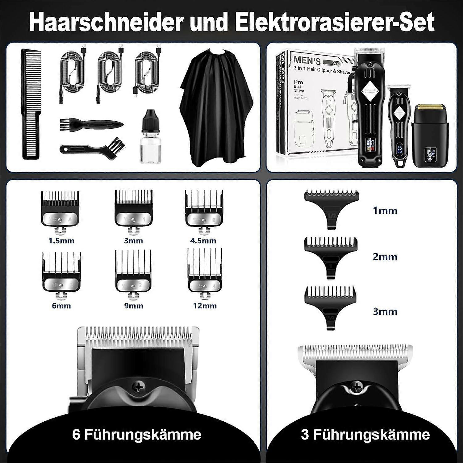 Complete Men's Grooming Kit: Hair Clippers, Beard Trimmer & Razor | Fruugo AU