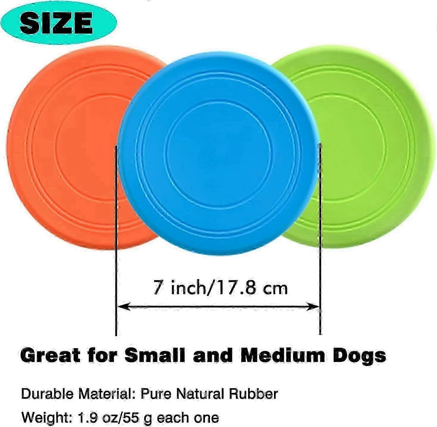 Dog Flying Disc, 3 Pack Dog Flyer Dog Toy, Dog Soft Rubber Interactive ...