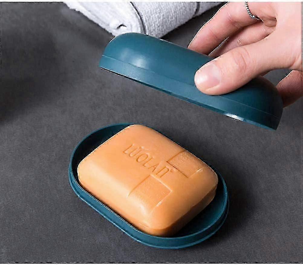 2-Pack Soap Dish Shower Soap Box Travel Soap Case with Lid Plastic Soap ...