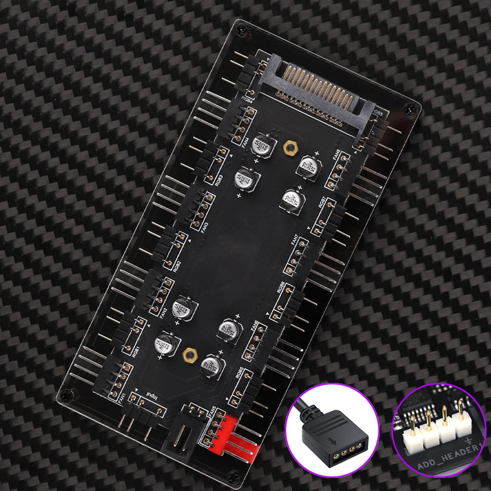 12v 4pin Rgb 5v 3 Pin Argb Splitter Controller Hub Fan Power Extension Adapter | Fruugo UK