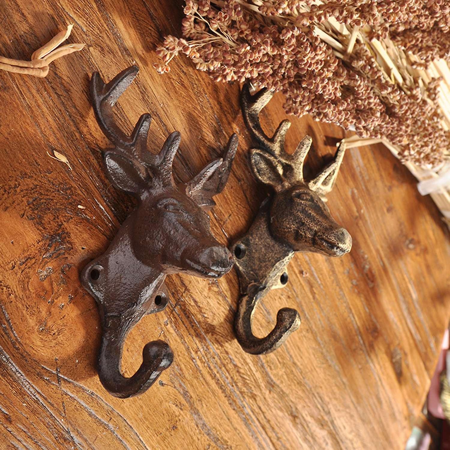 Wall Hook Rustic Exquisite Workmanship Vintage Style Deer Head Animal ...