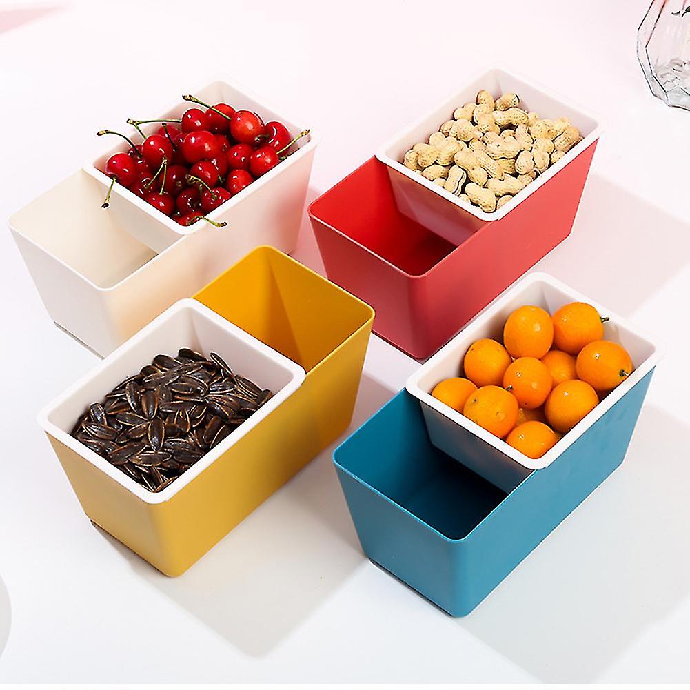Multifunctional Double Layer Snack Box Home Square Leachable Fruit Tray ...