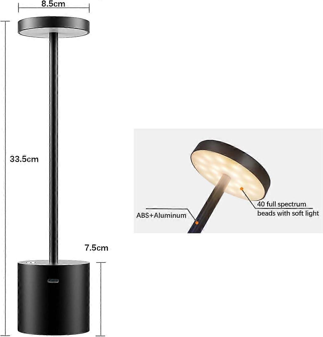 Wireless Table Lamps Hapfish 8000mAh Rechargeable LED Table Lamp with ...