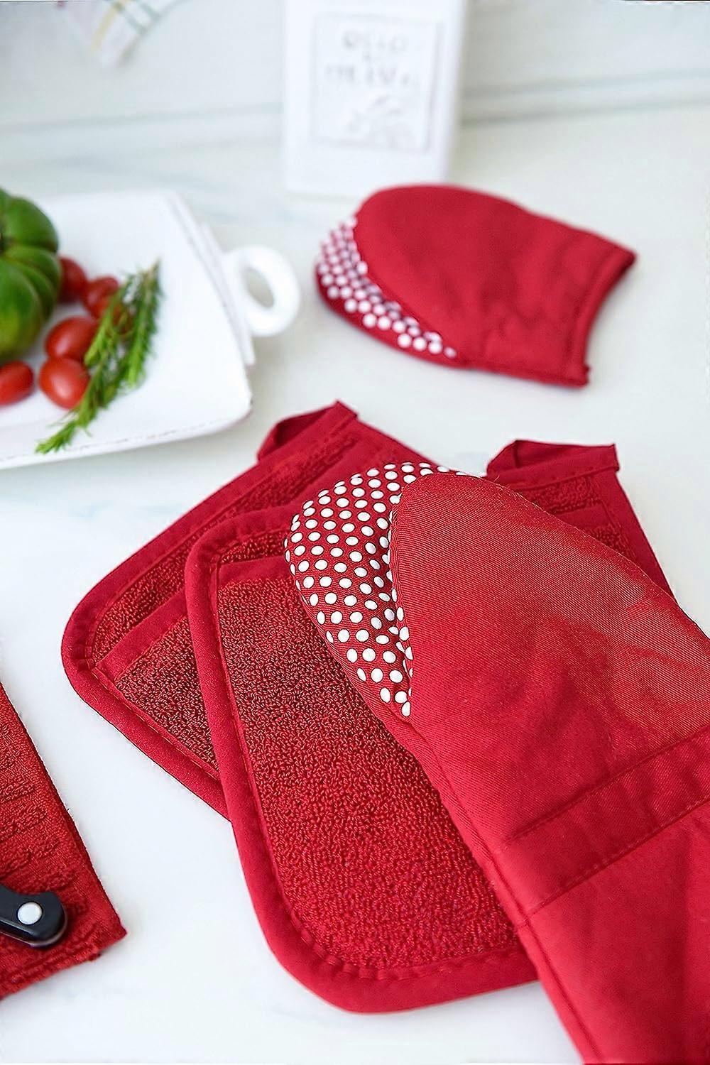 Cotton Terry Cloth Pot Holder Set, Kitchen Hot Pad, 2-Pack(Red) | Fruugo UK