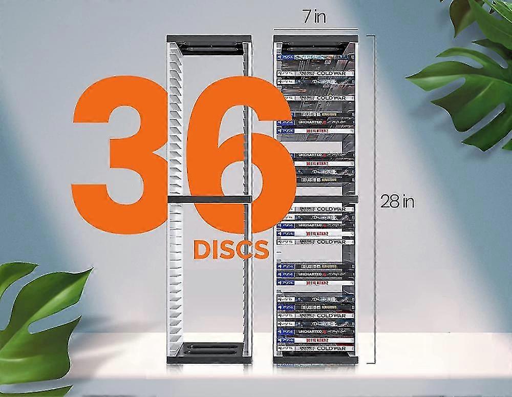 PS5 Game Holder Game Storage Organizer - 36 CD Game Holder Disk Tower ...