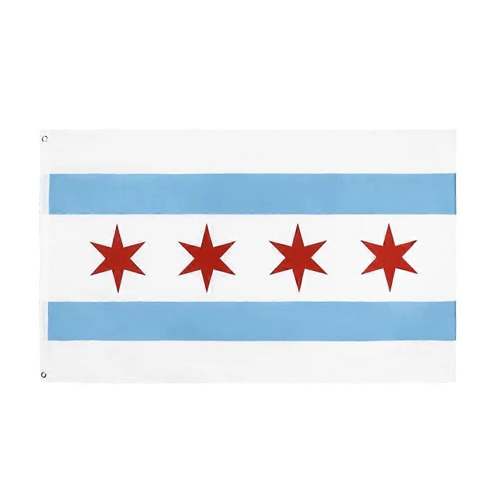 Gelombang 90X 150 CM kota chicago bendera poliester spanduk dekorasi ...