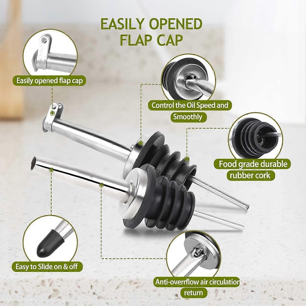 Glass Olive Oil Dispenser Bottle, Oil Bottle Drizzler With Pourer And ...