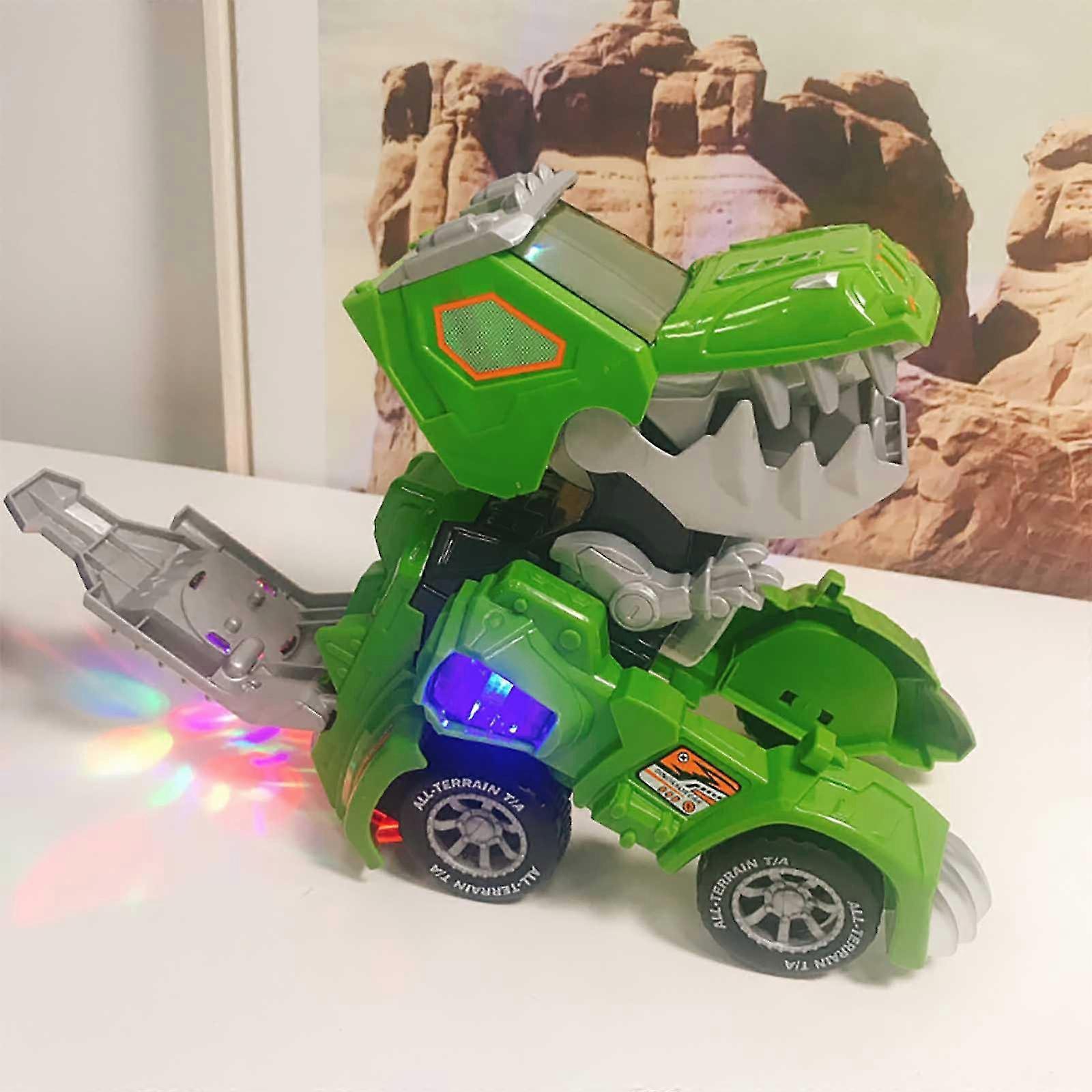Dinosaur Car Deformation, Led Dinosaur Deformation Car With Sound, 3d ...