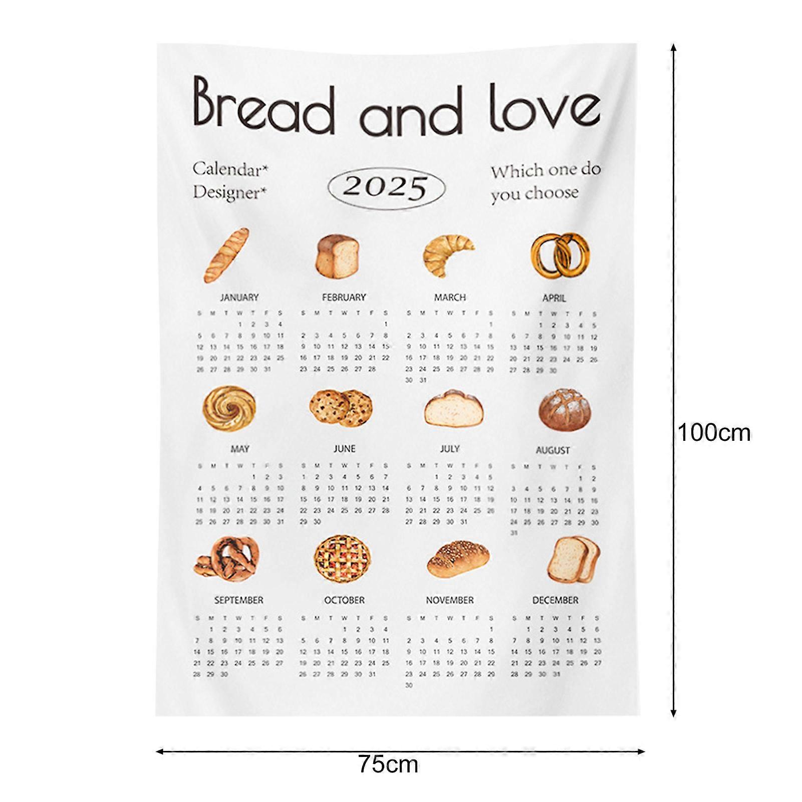 2025 Wall Calendar Legible Printing Wall Decoration Washable Home ...