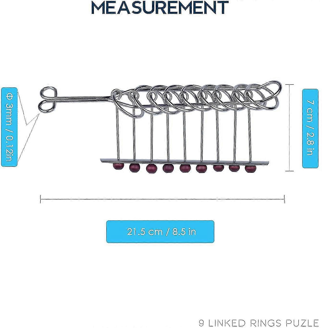 Adult Puzzles - 9 Linked Rings Brain Games - Brain Teasers For Adults ...