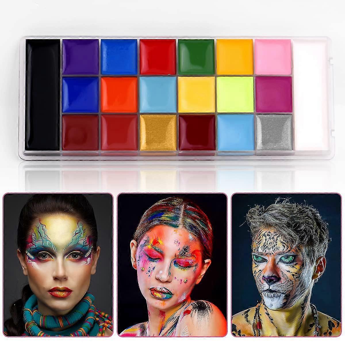 Face Body Paint,20 Colors Professional Face Painting Palette,safe Non ...