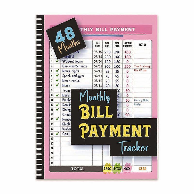 Monthly Bill Payment Checklist Notebook, Bill Tracker Notebook Monthly ...