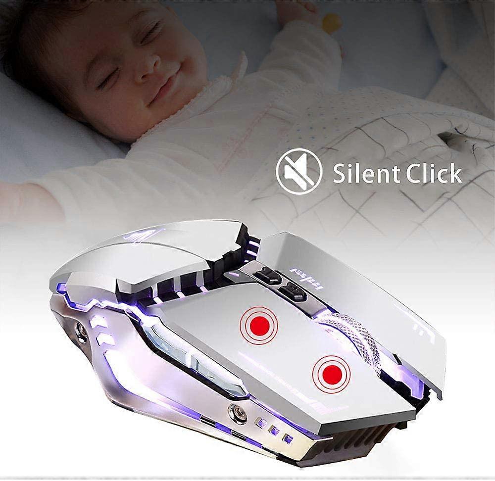 T12 Rechargeable Wireless Gaming Mouse, 2.4G Optical Silent Wireless Computer Mouse with ...