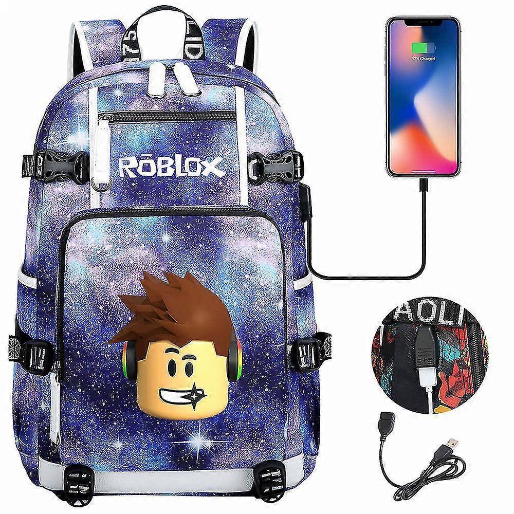 18 Inch Roblox 3d Print Usb Laptop Backpack - Stylish Youth Student ...
