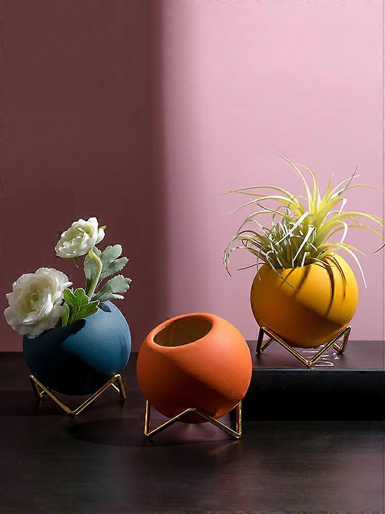 Plant Storage Ball Vase Decorative Vases Pottery Home Desk Pretty ...