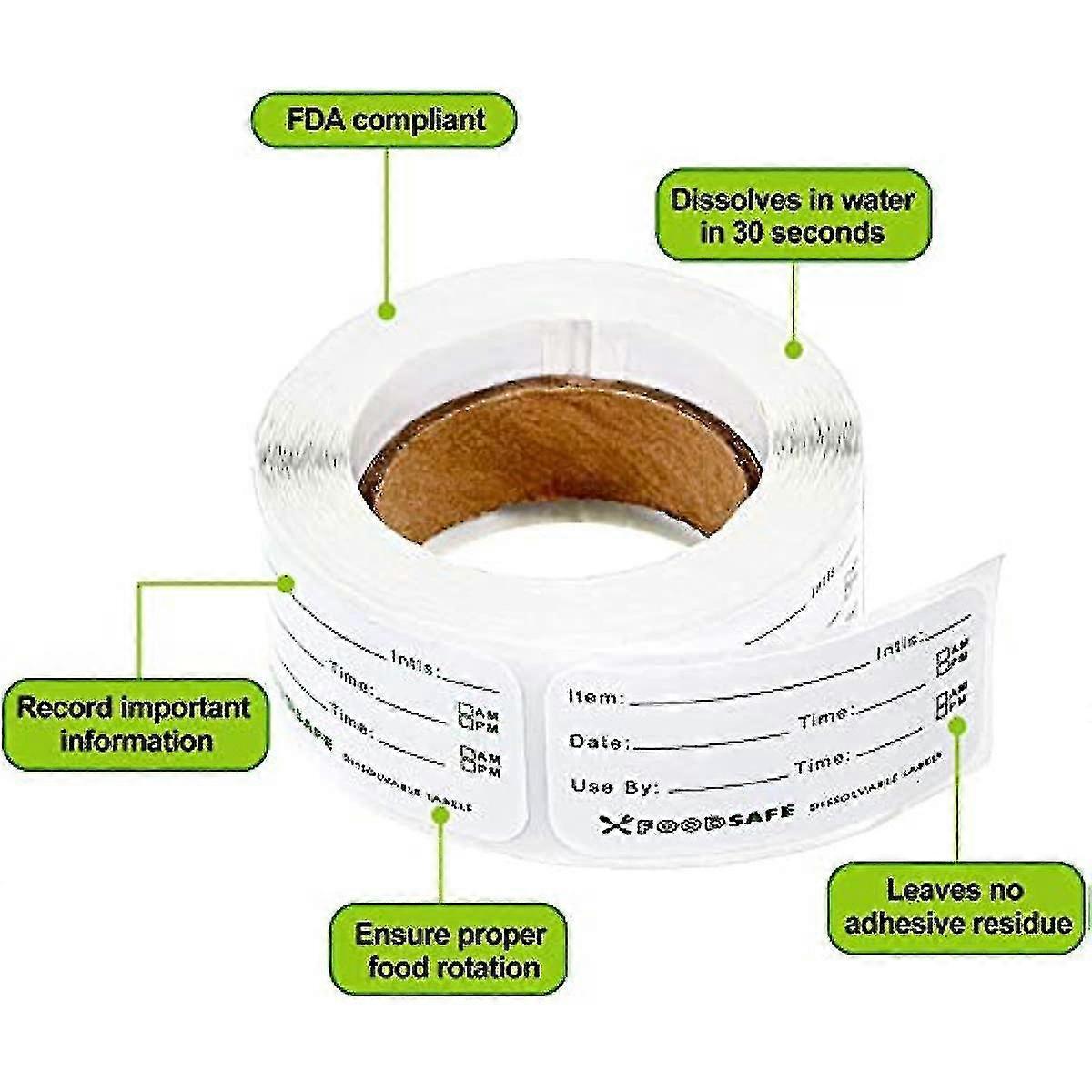 750 Pieces Food Labels For Catering Food Dissolvable Food Date Storage ...