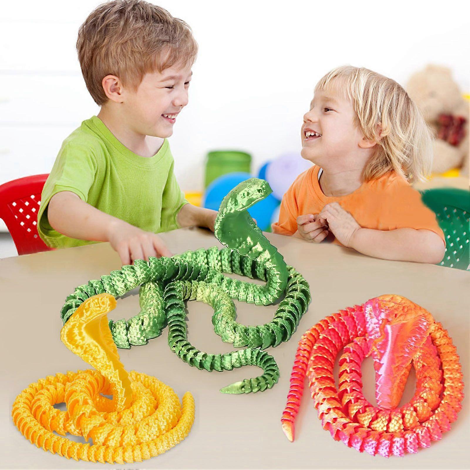 3D Printed Snake Figurine Movable Joints Snake Figure Articulated ...
