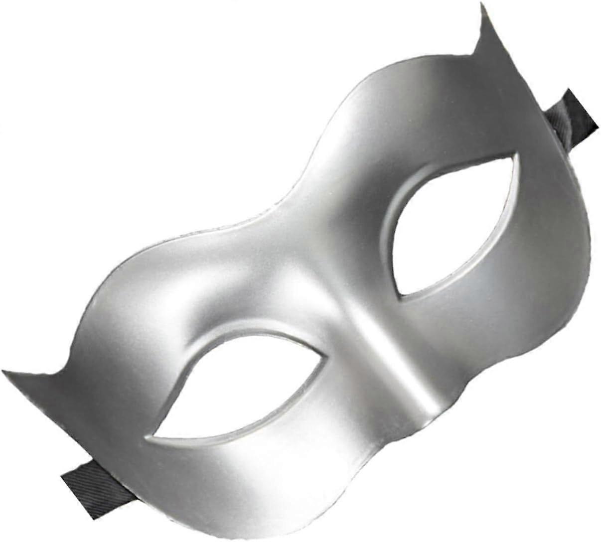 Men Silver Half Face Masquerade Eye Mask for Costume Ball Elegant Party ...