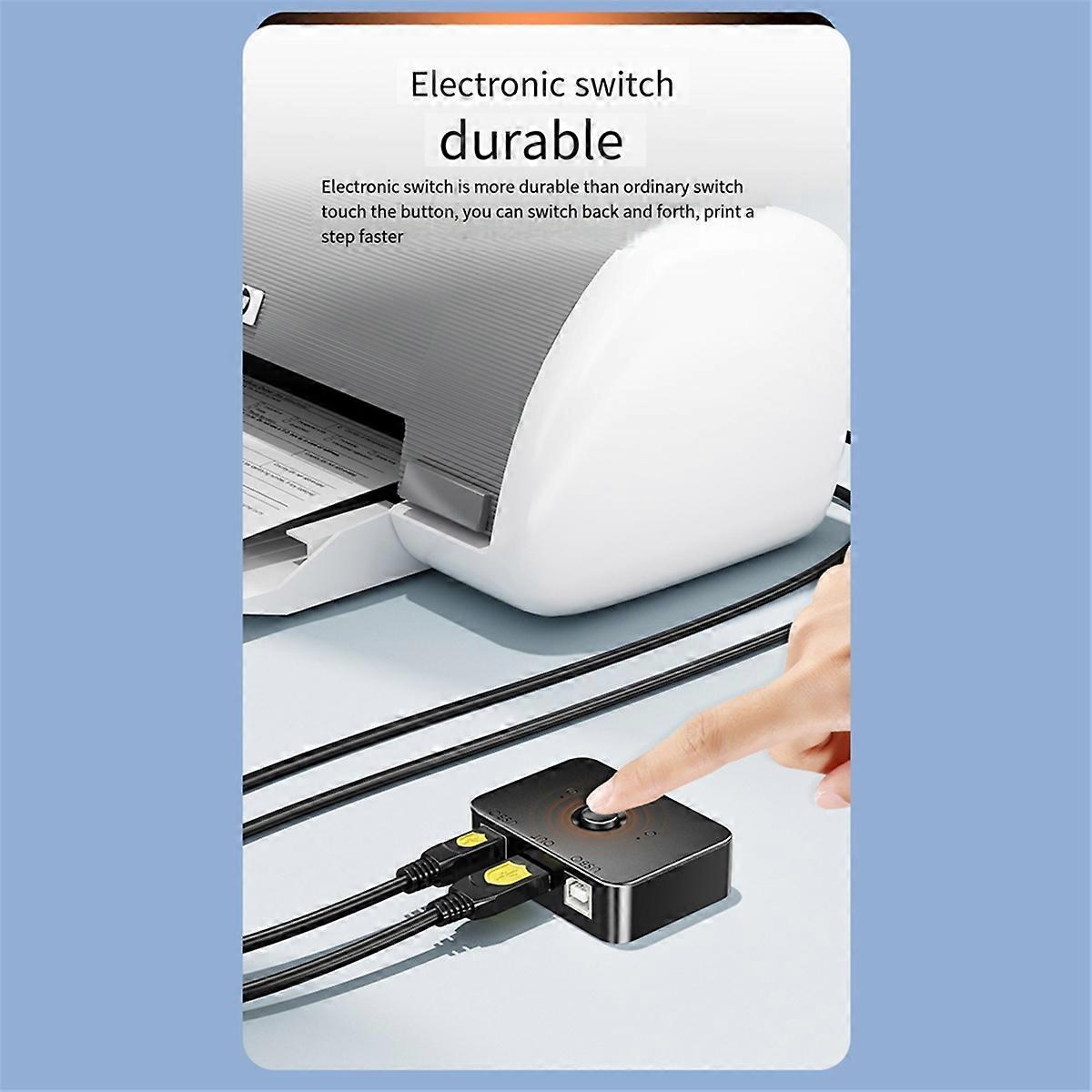 USB Printer Sharer Device 2 Ports USB2.0 Selector Printer Sharing ...