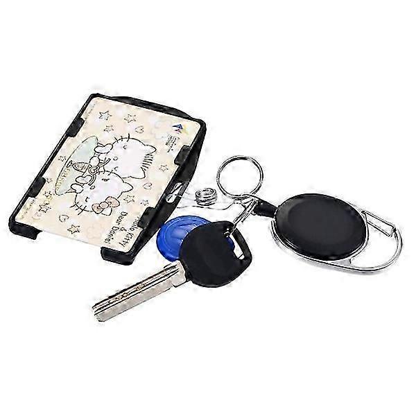 2-Pack Card ID Holder with Extendable Badge Roll, Secure Badge Holder ...