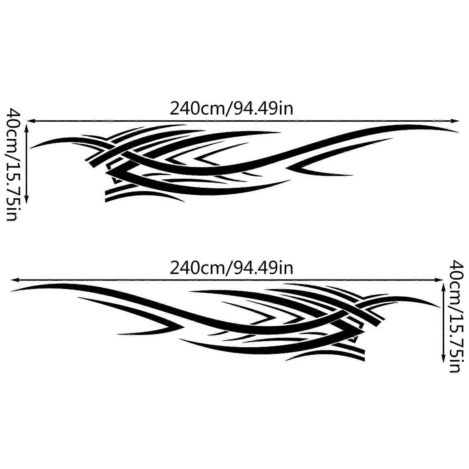 2 Pcs Car Styling Stickers Auto Both Side Body Fire Flame Sticker Vinyl ...